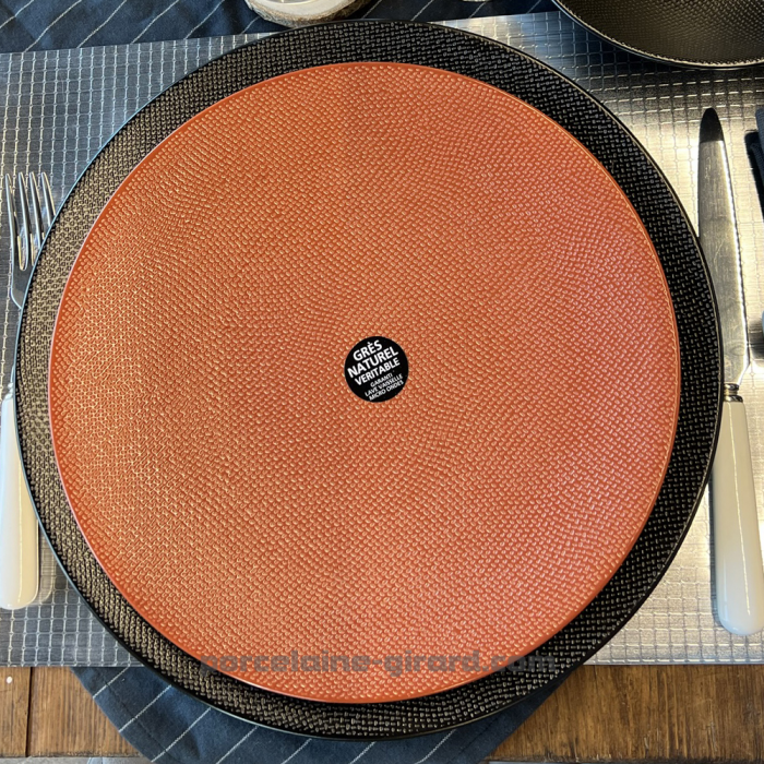 ASSIETTE PLATE MADO DIAMETRE 27CM COULEUR TERRACOTTA EN GRES/